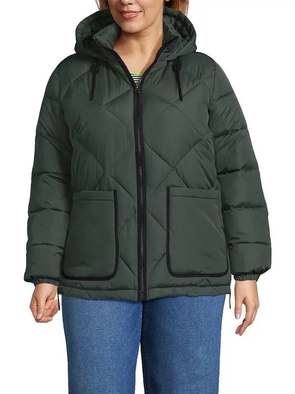 LANDS' END Featherfree Insulated Diamond Quilted Jacket - Evening Forest