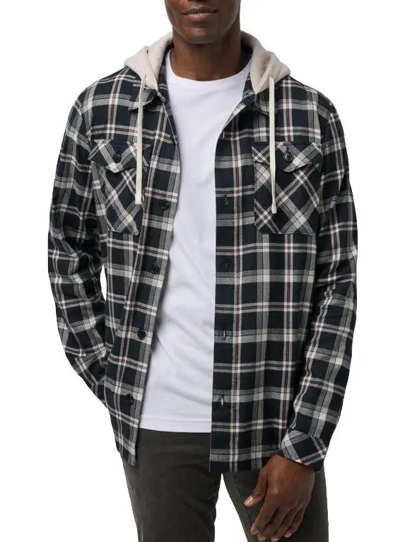Travis Mathew Baubles Plaid Hooded Jacket - Black