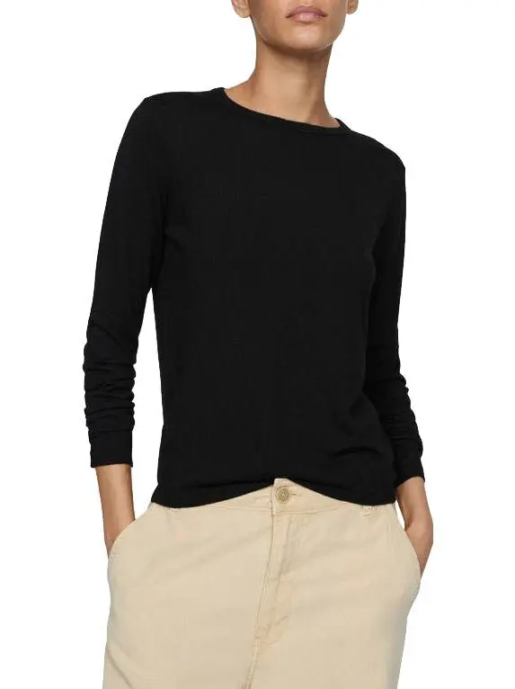Mango Lightweight Crewneck Sweater - Black