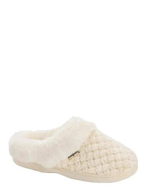 DEARFOAMS Claire Cable Knit Chenille Clog Slipper - Cream