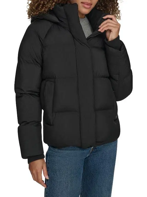 LEVI'S Hooded Quilted Puffer Jacket - Black