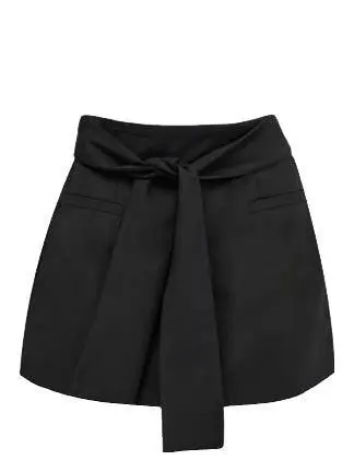 BLVCK PARIS Signature Tie-front Skirt - Black