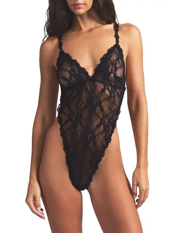 SKIMS Stretch Lace Teddy - Soot