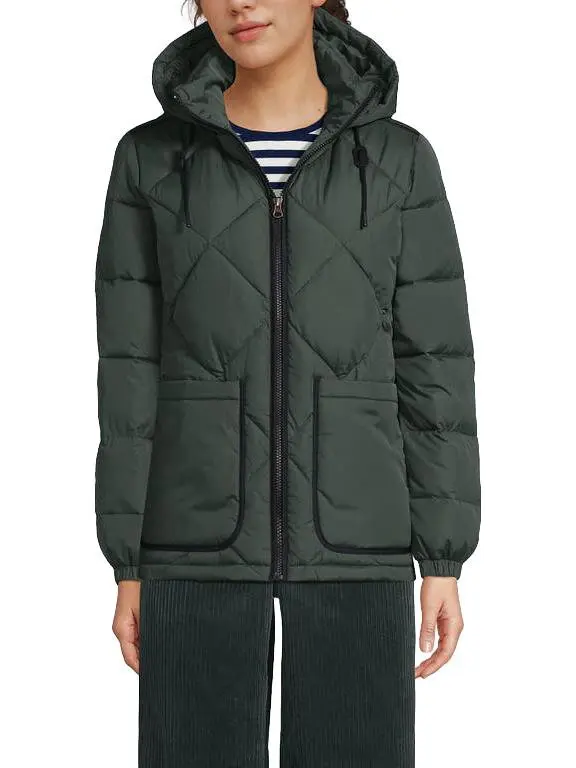 LANDS' END Featherfree Insulated Diamond Quilted Jacket - Evening Forest