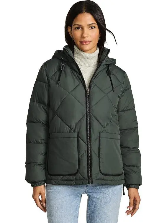 LANDS' END Featherfree Insulated Diamond Quilted Jacket - Evening Forest