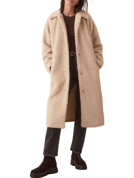 Marine Layer Faux Shearling Coat - Cream