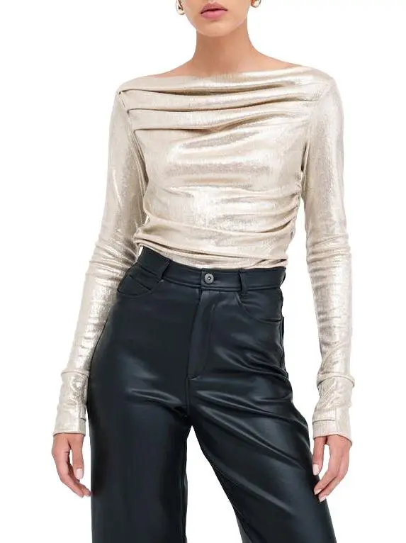 MARCELLA Cooper Metallic Long Sleeve Shirt - Stardust