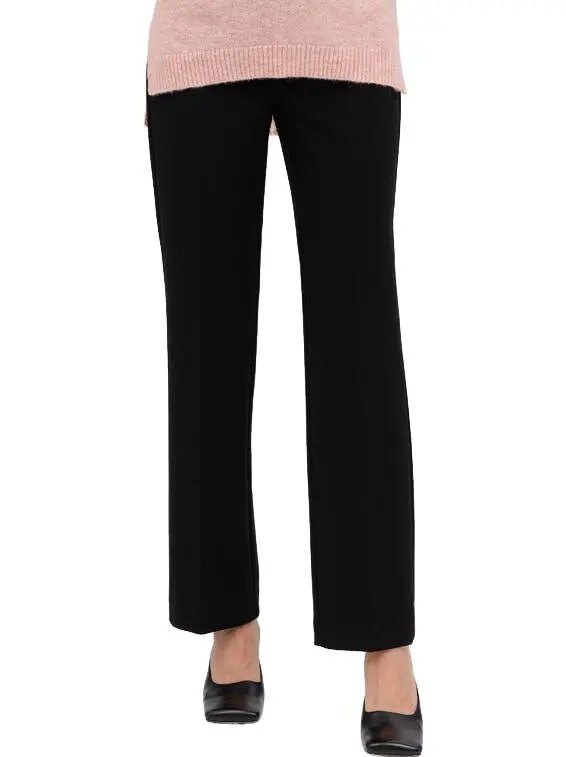 PIETRO BRUNELLI Over-the-bump Straight Leg Trousers - Black