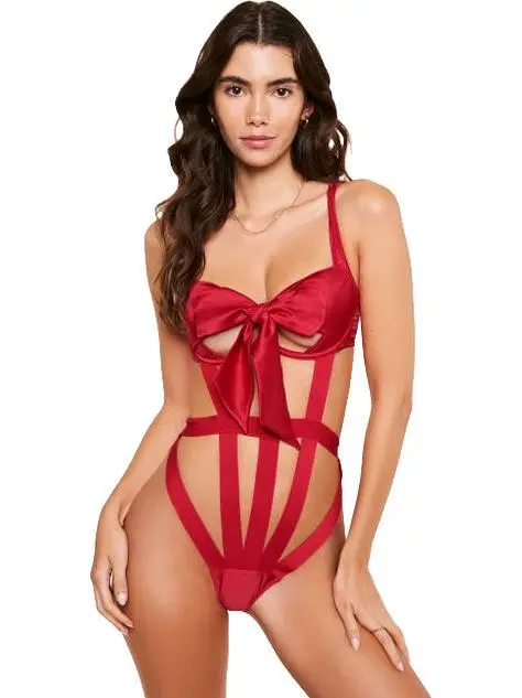 ADORE ME Ivana Bodysuit Lingerie - Dark Red