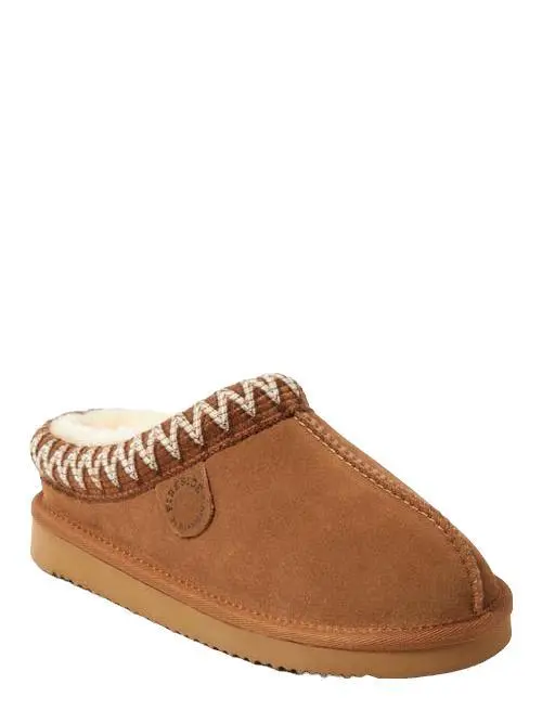 DEARFOAMS Fireside Greta Shearling Clog Slipper - Chestnut