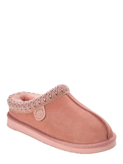 DEARFOAMS Fireside Greta Genuine Shearling Clog Slipper - Dusty Pink