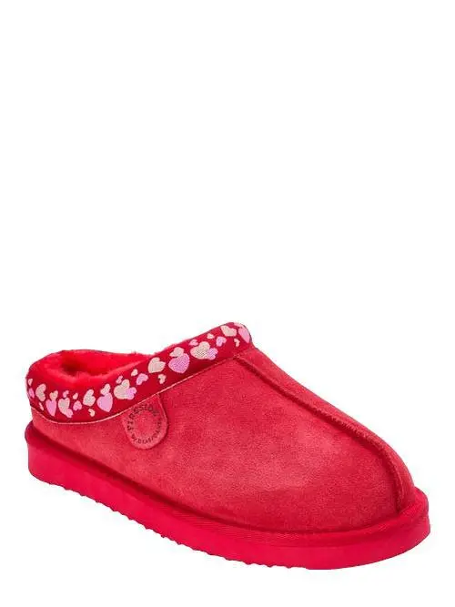 DEARFOAMS Fireside Greta Genuine Shearling Clog Slipper - Poppy Hearts