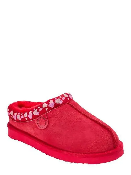 DEARFOAMS Fireside Greta Shearling Clog Slipper - Poppy Hearts