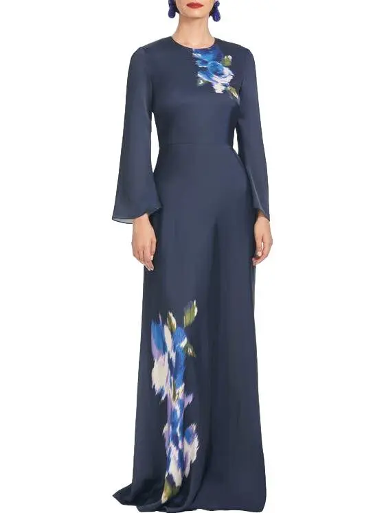 Sachin & Babi Alex Satin Crepe Gown - Midnight Corsage