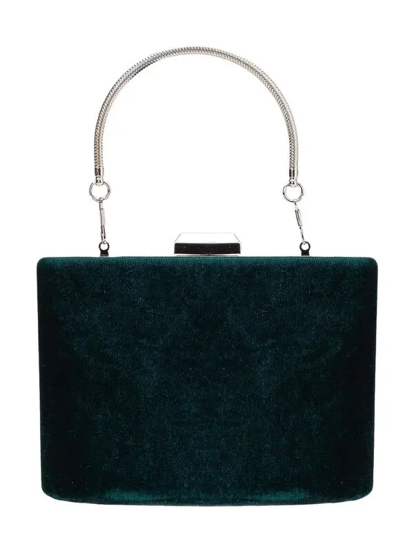 FOREVER & ALWAYS SHOES Alba Evening Clutch - Emerald Green Velvet