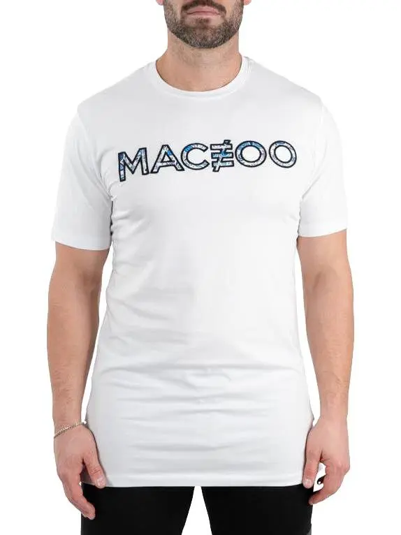 MACEOO Titan Logo Cotton Graphic T-shirt - White