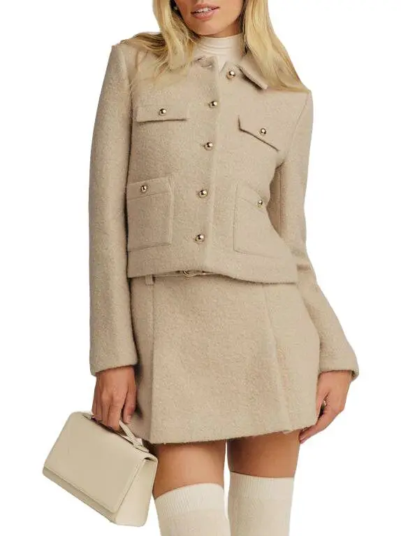 REFORMATION Marin Wool-blend Jacket - Beige
