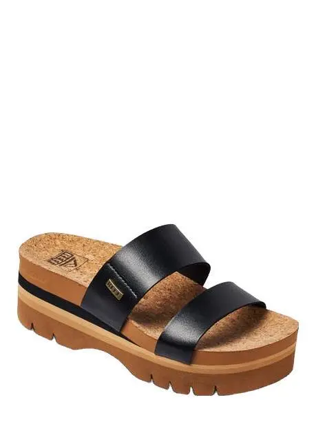 Reef Cushion Vista Higher Platform Slide Sandal - Black