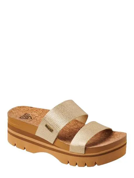 Reef Cushion Vista Higher Platform Slide Sandal - Champagne