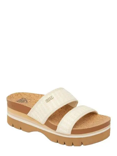 Reef Cushion Vista Higher Platform Slide Sandal - Raffia