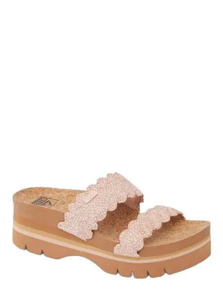 Reef Cushion Vista Higher Platform Slide Sandal - Scalloped Rose