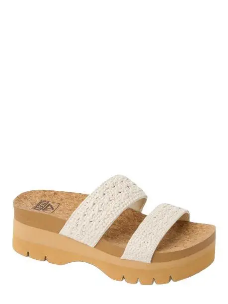 Reef Cushion Vista Higher Platform Slide Sandal - Vintage Tan Textile