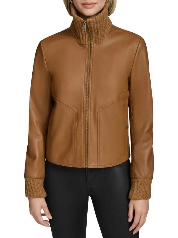 Andrew Marc Beatrix Leather Jacket - Tan