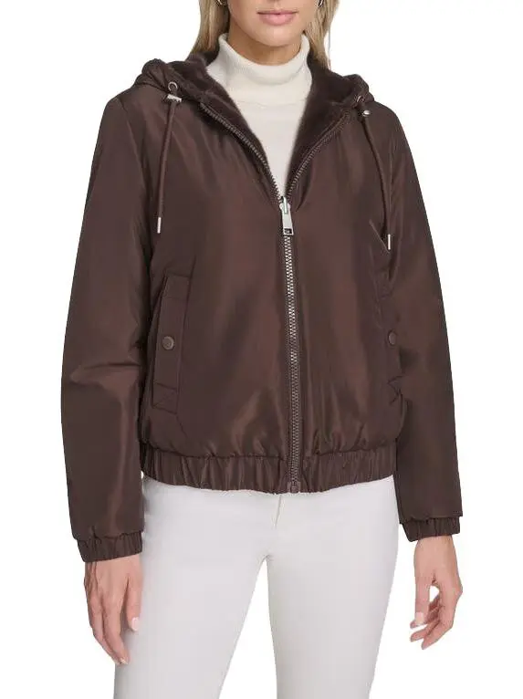 Andrew Marc Dalby Reversible Hooded Jacket - Carob