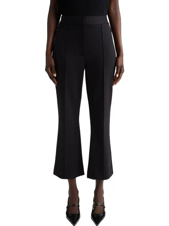 St. John Double Knit Flare Pants - Black