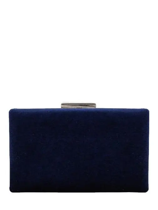 FOREVER & ALWAYS SHOES Clara Evening Clutch - Dark Blue Suede