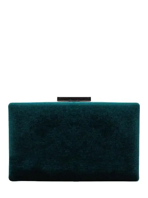FOREVER & ALWAYS SHOES Clara Evening Clutch - Emerald Green Velvet