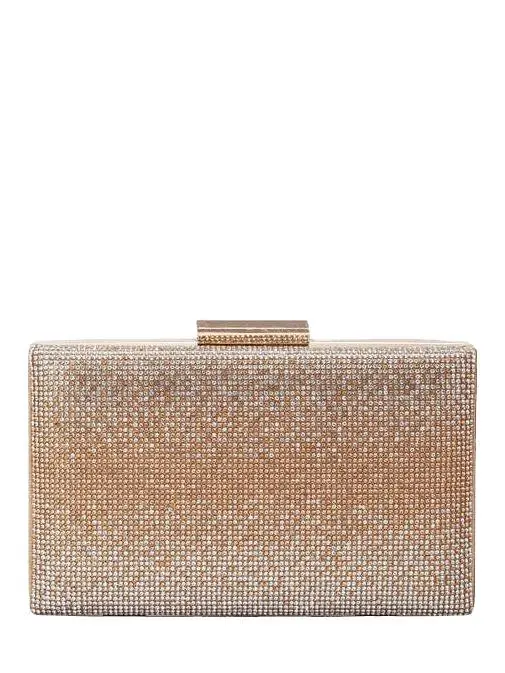 FOREVER & ALWAYS SHOES Clara Evening Clutch - Rose Gold Glitter
