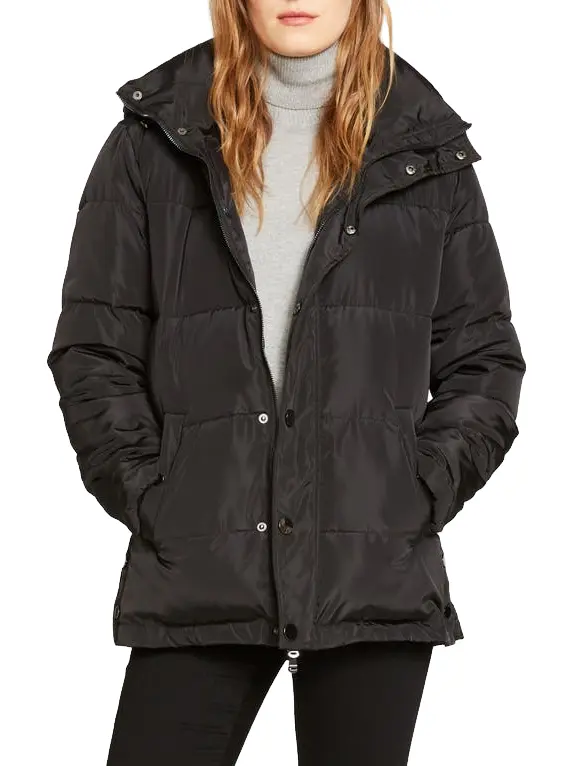 Universal Standard Rainier Short Hooded Puffer Jacket - Black