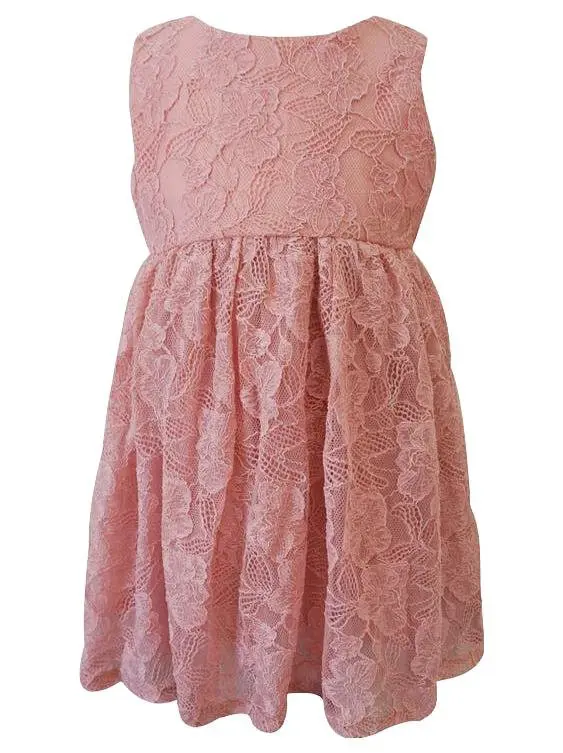 POPATU Sleeveless Lace Dress - Dusty Pink