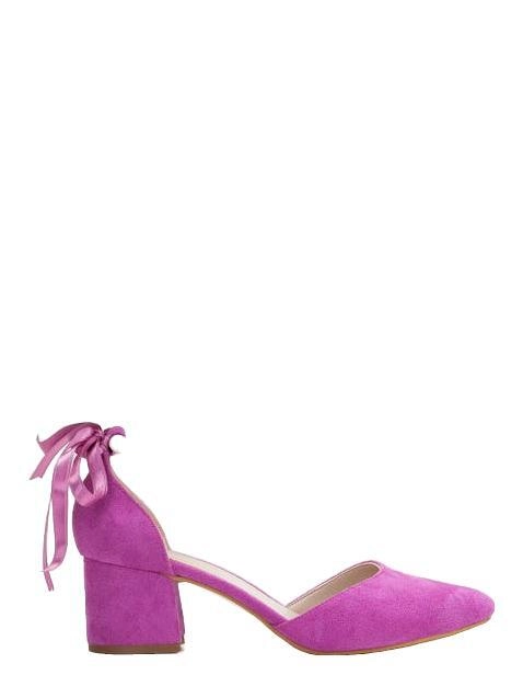 FOREVER & ALWAYS SHOES Miranda Pearl Embellished Block Heel Pumps - Fuchsia