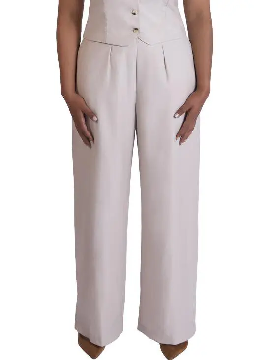 AAM THE LABEL Wool Wide Leg Trousers - Oat