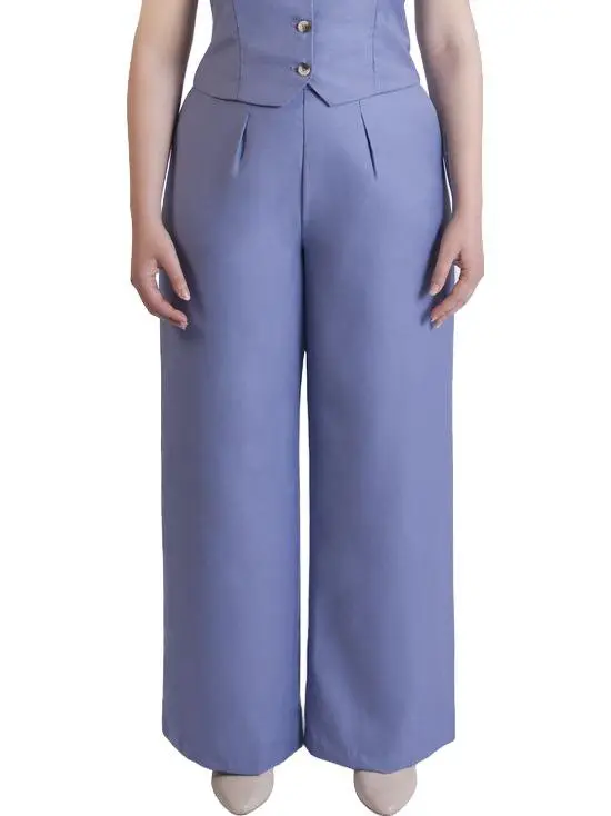 AAM THE LABEL Wool Wide-leg Trousers - Sky