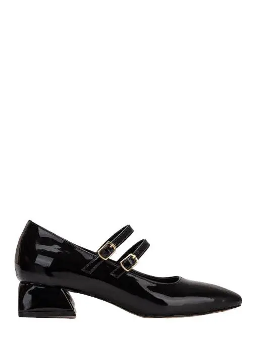 FOREVER & ALWAYS SHOES Lizbeth Mary Jane Shoes - Black Patent