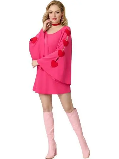 SMAK PARLOUR Angel Sleeve Mini Fit & Flare Dress - Bright Pink