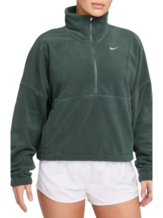 Nike Therma-fit Half-zip Fleece Sweater - Vintage Green/ White