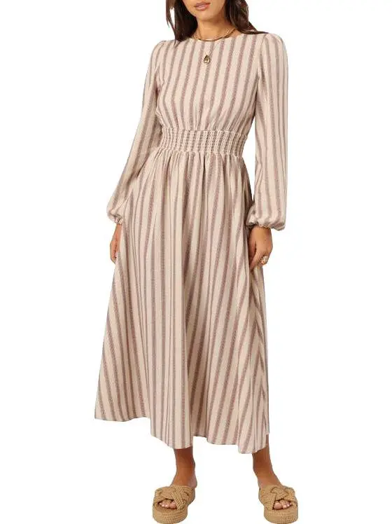 PETAL & PUP Jimi Stripe Maxi Dress - Brown Stripe