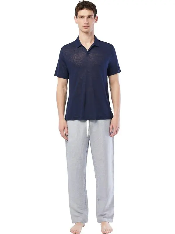 Onia Shaun Linen Polo - Deep Navy