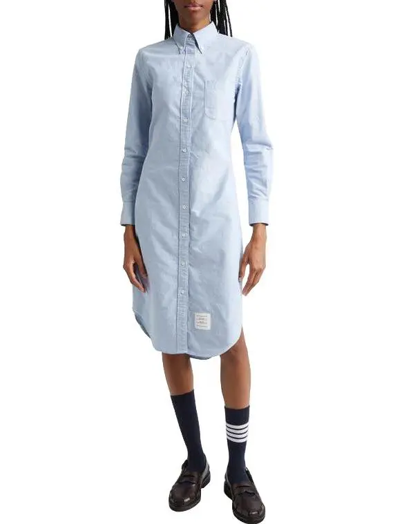 Thom Browne Knee Length Button-down Shirt - Light Blue