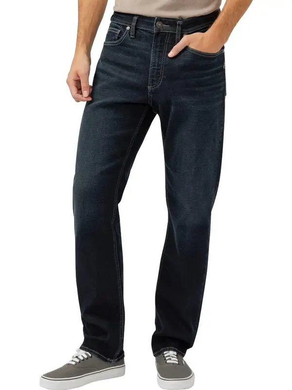 SILVER JEANS CO. Machray Athletic Fit Straight Leg Jeans - Indigo
