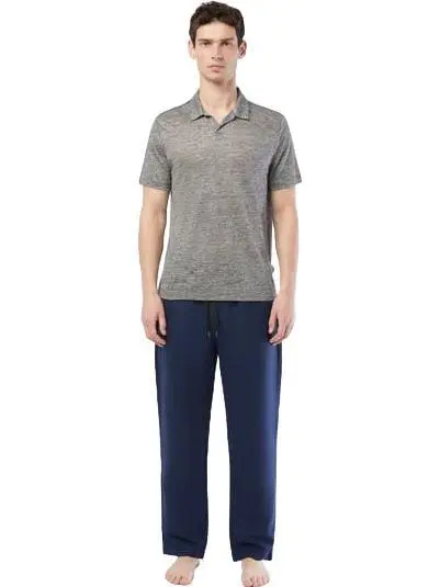 Onia Shaun Linen Polo - Heather Grey