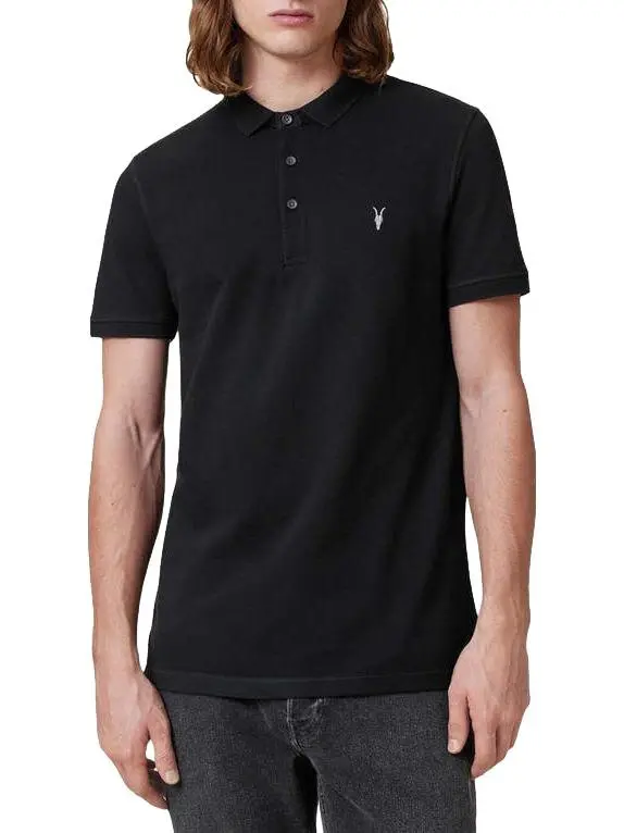 ALLSAINTS Reform Cotton Piqué Polo - Black