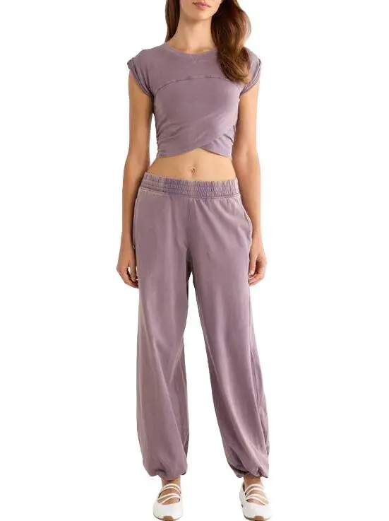 Free People Hot Shot Crossover T-shirt And Joggers Set - Eclipse