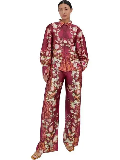 RAISHMA Lauren Floral Shirt - Burgundy
