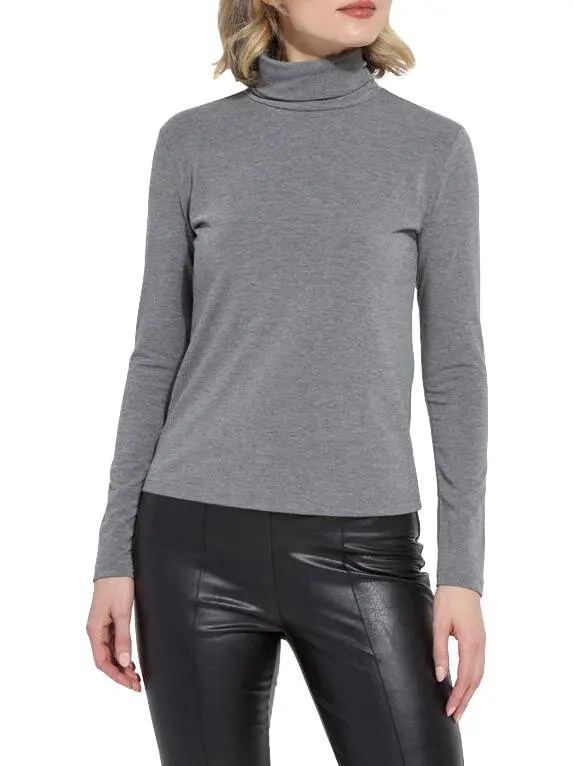 Lyssé Essentials Long Sleeve Turtleneck Top - Grey Melange