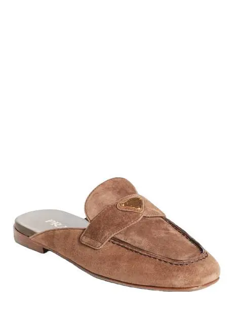 Prada Logo Loafer Mule - Cannella